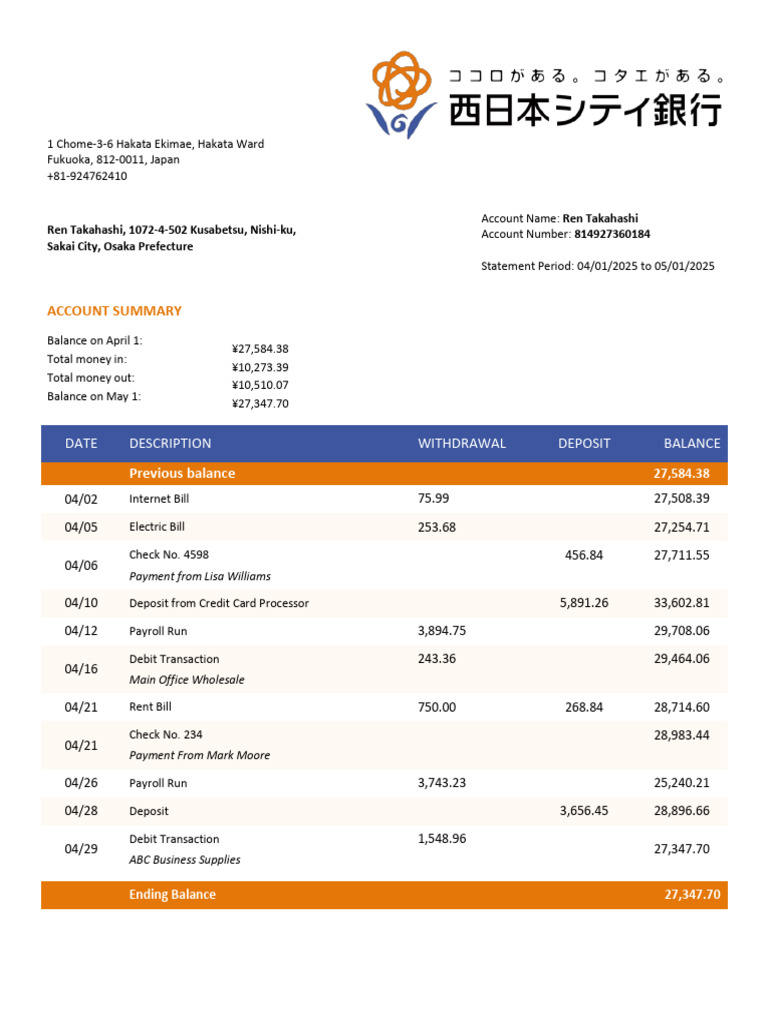 E Statment Bank1 | PDF