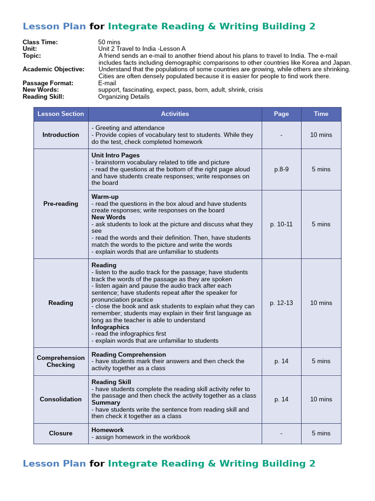 B2课程计划 | PDF | Reading Comprehension | Cognitive Science