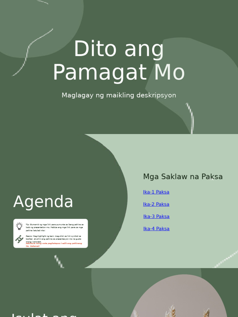 Berde Blobs Basic Simpleng Presentasyon | PDF