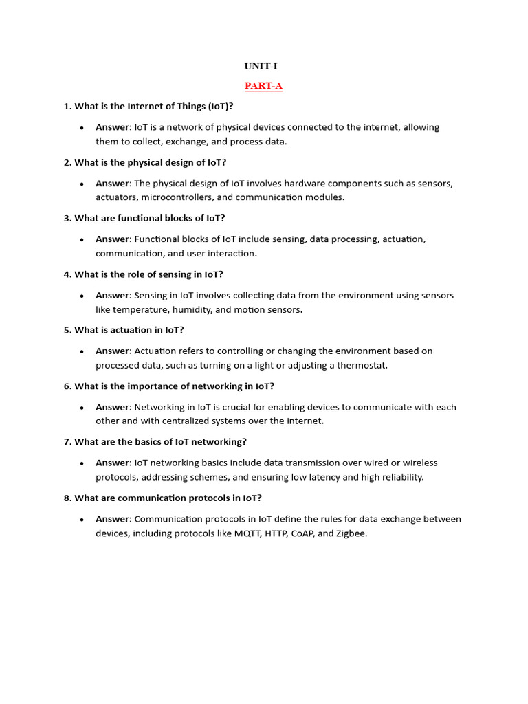 Fiot Unit-1 Question Bank With Solutions | PDF | Computer Network | Internet Protocols