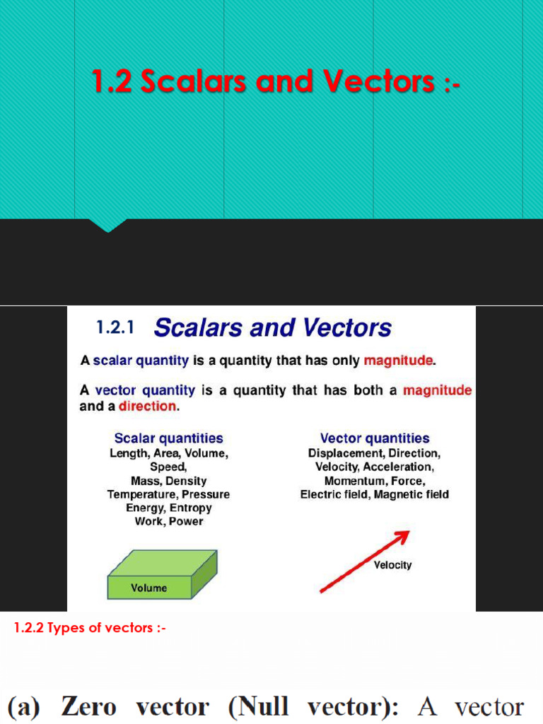 Scalars and Vectors: Types & Laws | PDF
