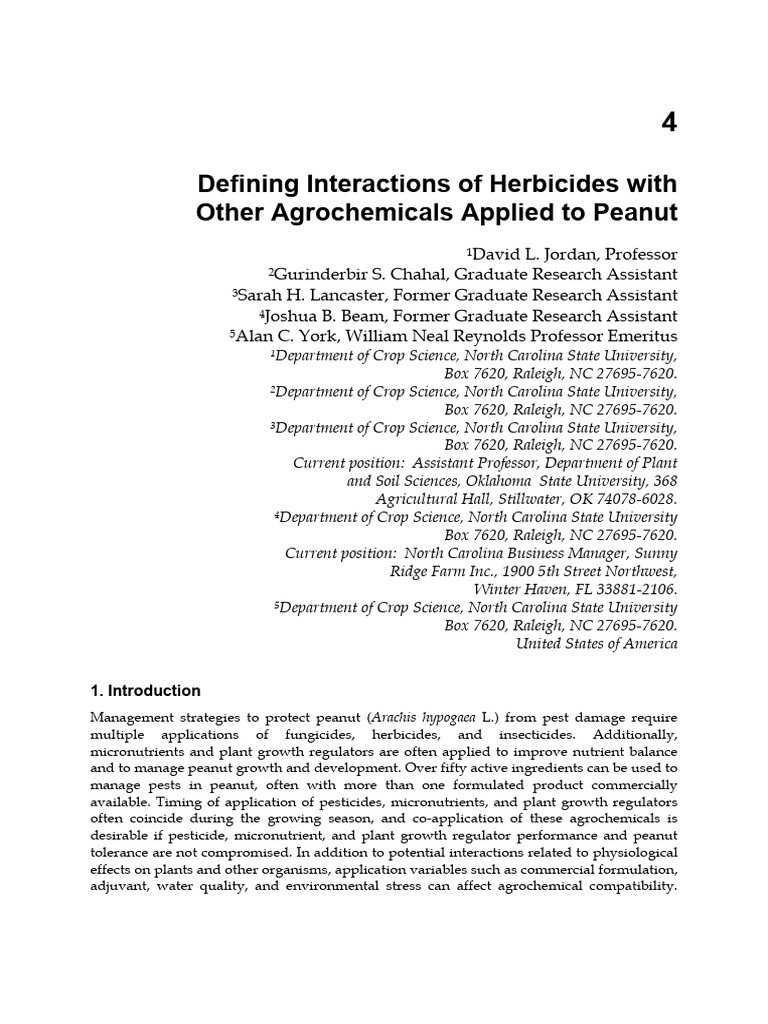 InTech-Defining Interactions of Herbicides With Other Crop Protection Products Applied To Peanut ...