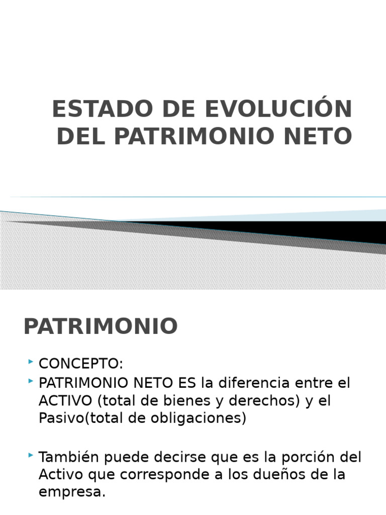 Estado de Evolución Del Patrimonio Neto | PDF | Valor neto | Dividendo
