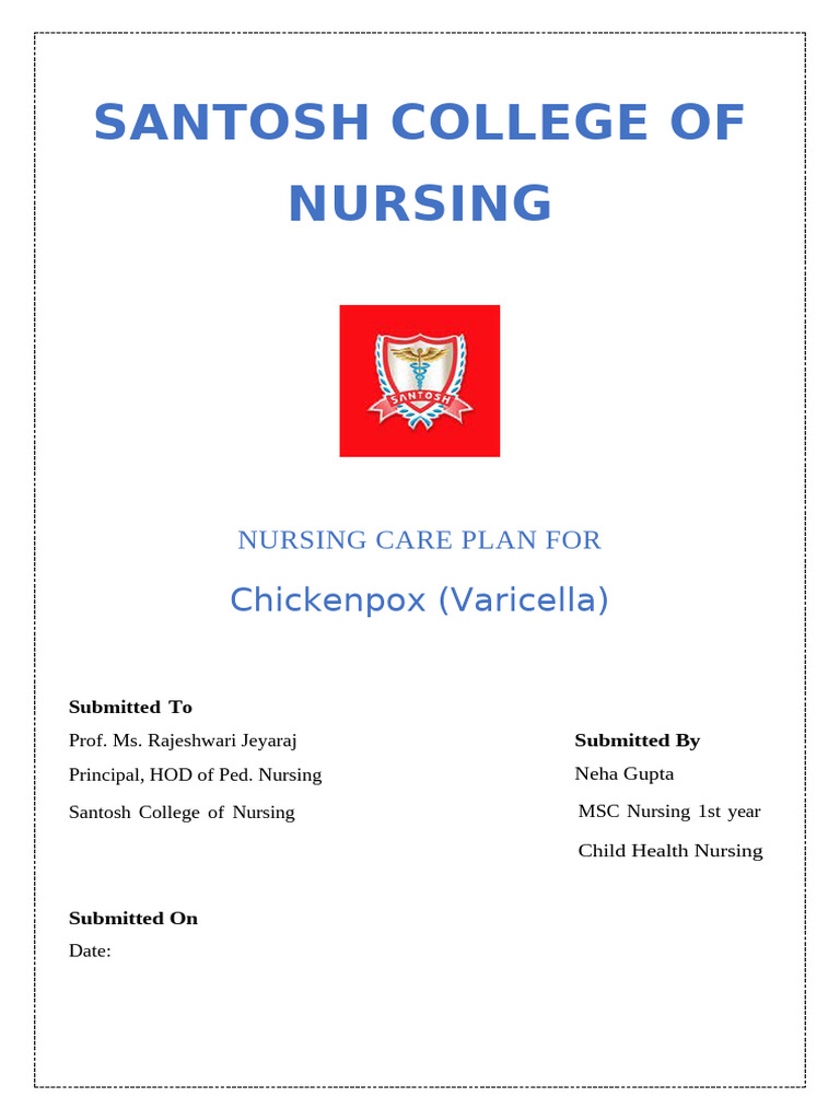 Final Chickpox Nursing Care Plan FRONT | PDF