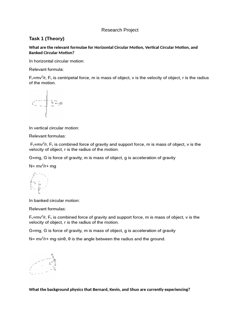 Physics Research Project | PDF | Force | Acceleration