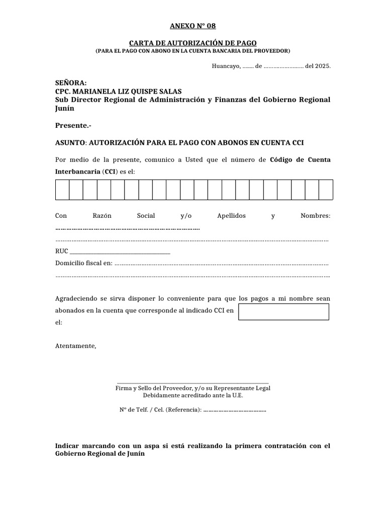 Anexo #08 - en Blanco | PDF