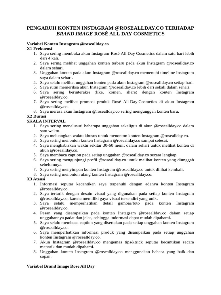 Rev Annisa Nursyifa Lintang Husodo_Draft Kuesioner | PDF