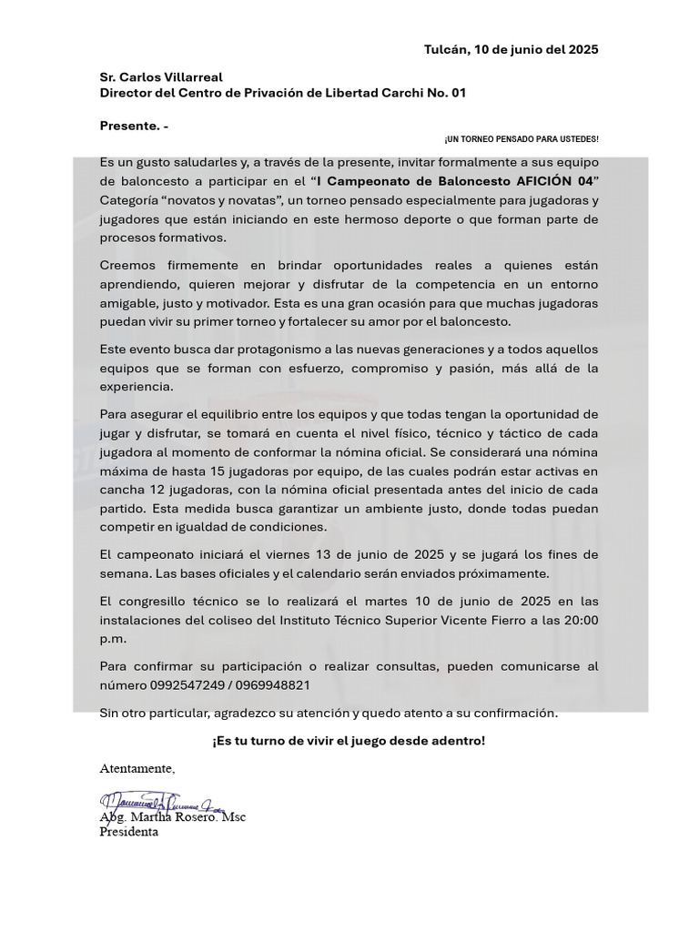 Invitación CPL | PDF