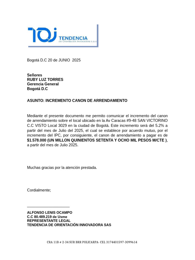 Renovacion 2025 Contrato Ruby Torres Visto | PDF