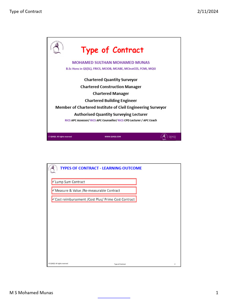 4 Type of Contract Rev2 | PDF | Cost | Prices