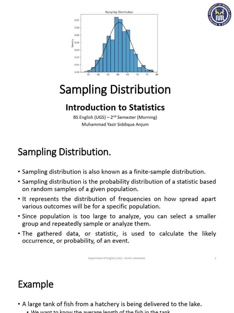 Lecture 08 Week 08 ITS 125954 | PDF | Probability Distribution | Sampling (Statistics)