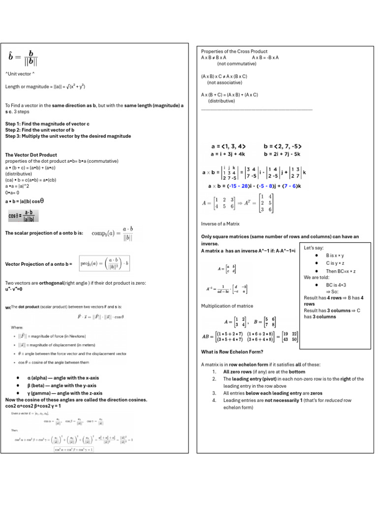 Maths 2 | PDF | Euclidean Vector | Matrix (Mathematics)