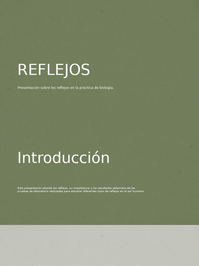 Estudio de Reflejos en Biología | PDF | Laboratorios | Neurociencia
