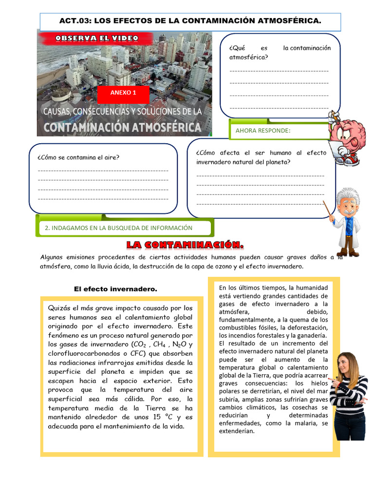 Act 03 2do | PDF | Efecto invernadero | Agotamiento del ozono