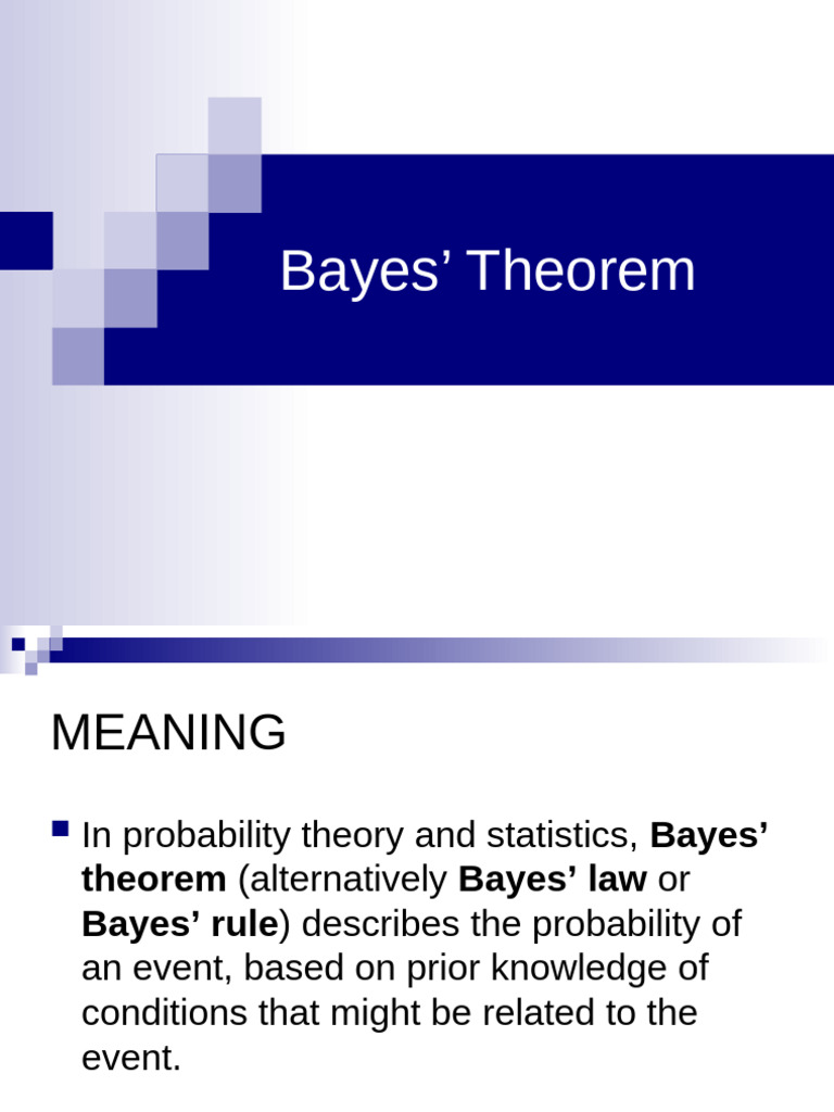 Bayes Theorm Lect 3 Pdf Probability Probability Theory