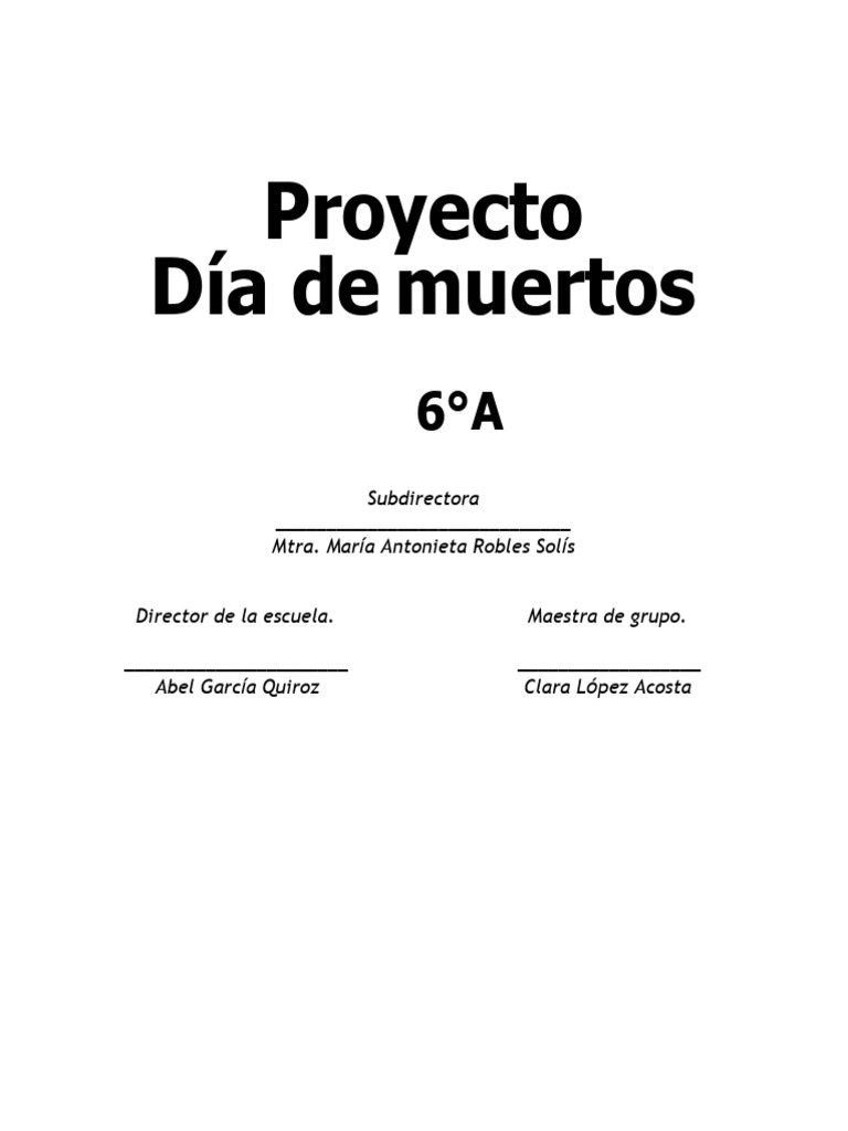 6° Proyecto Día de Muertos | PDF | Aprendizaje