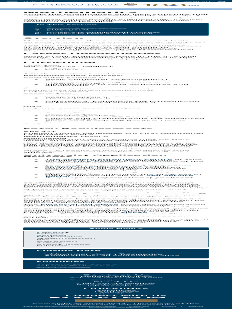 Wits University BSc Mathematics Overview | PDF | Mathematics ...