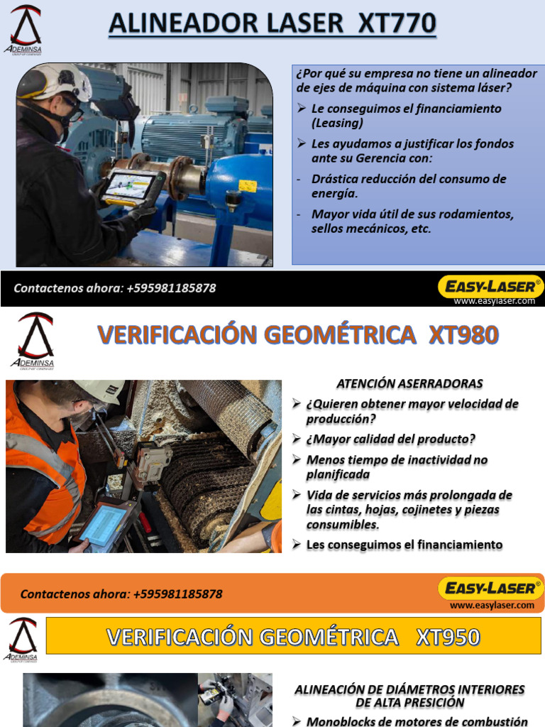 Alineador Laser Xt770 | PDF | Rodamiento (Mecánico) | Máquinas