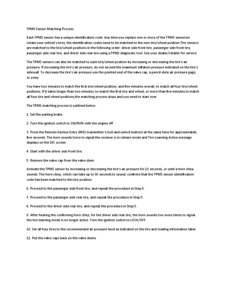 2003 Cadillac Deville TPMS Sensor Matching Process | PDF | Tire | Valve