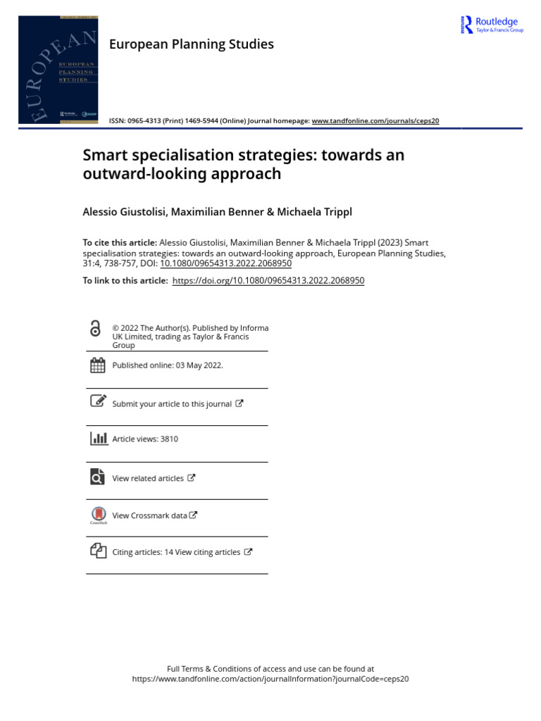 Smart Specialisation Strategies Towards An Outward-Looking Approach ...