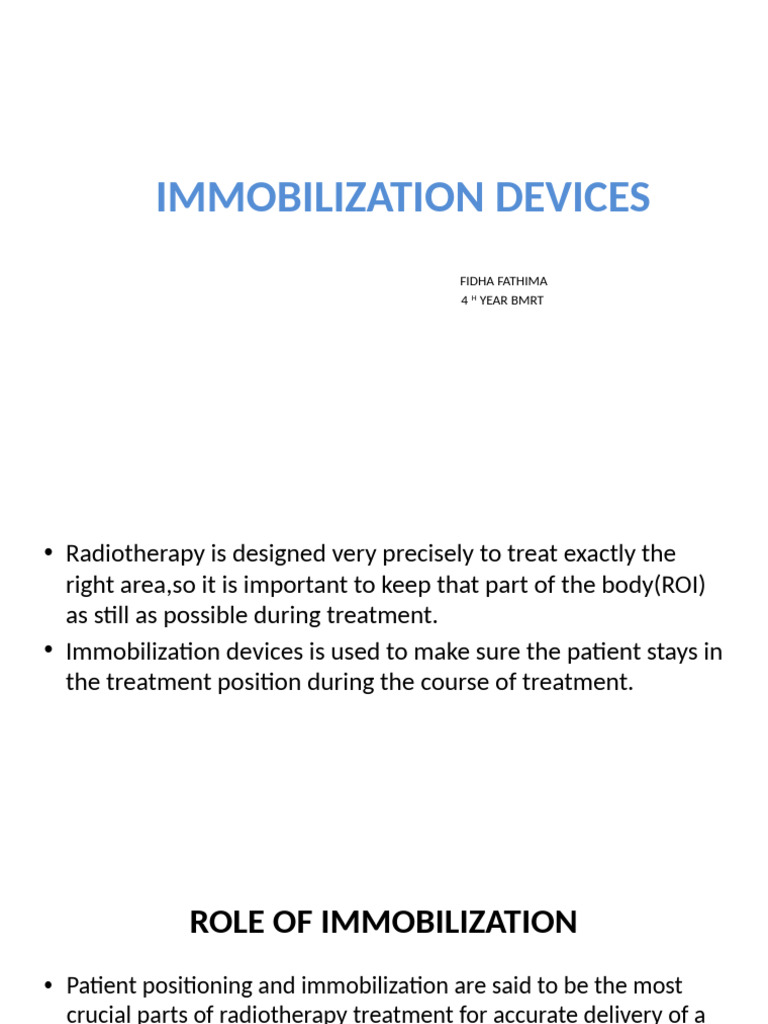 Immobilization Devices in Radiotherapy | PDF | Radiation Therapy ...