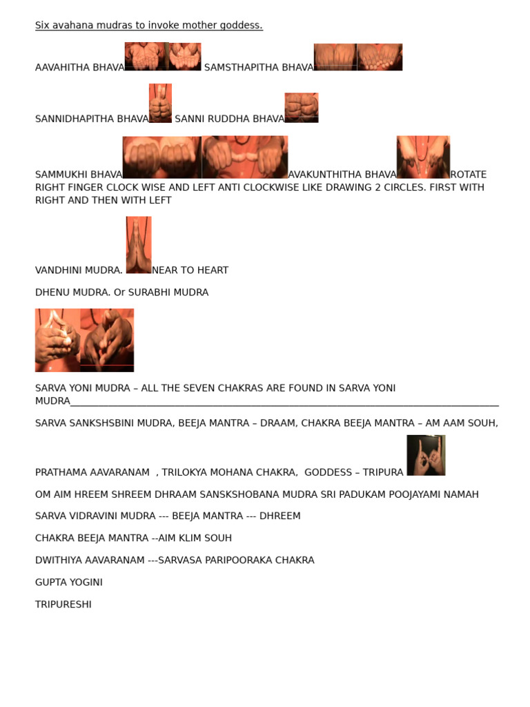 Mudras For Dasa Maha Vidhya | PDF | Indian Philosophy | Indian Religions