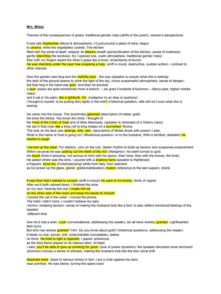 Duffy Annotated Poems | PDF | Medusa