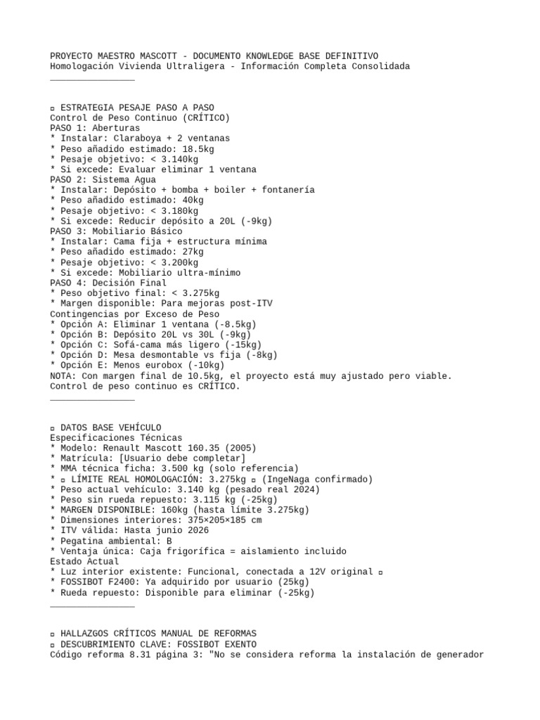 Proyecto Maestro Mascott - Documento Knowledge Base Definitivo | PDF | Mueble