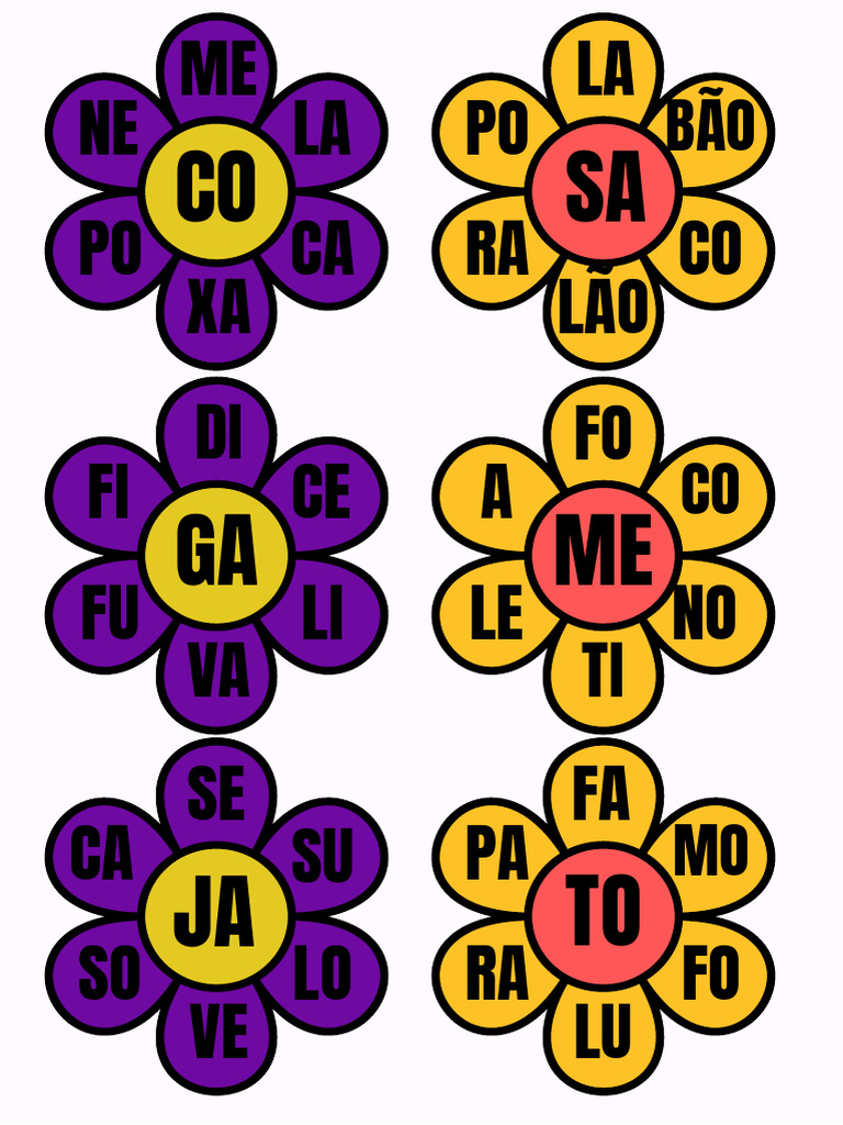 Jogo Das Sílabas 12345567 | PDF