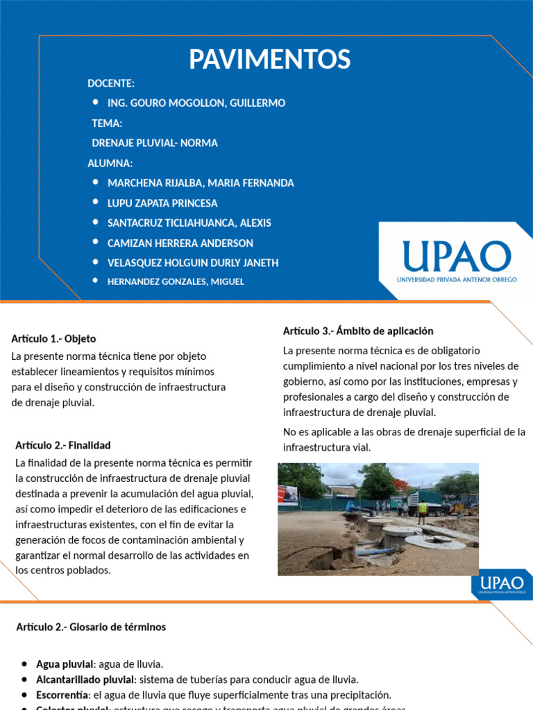 Normativa para Drenaje Pluvial en Perú | PDF | Drenaje | Colector de ...