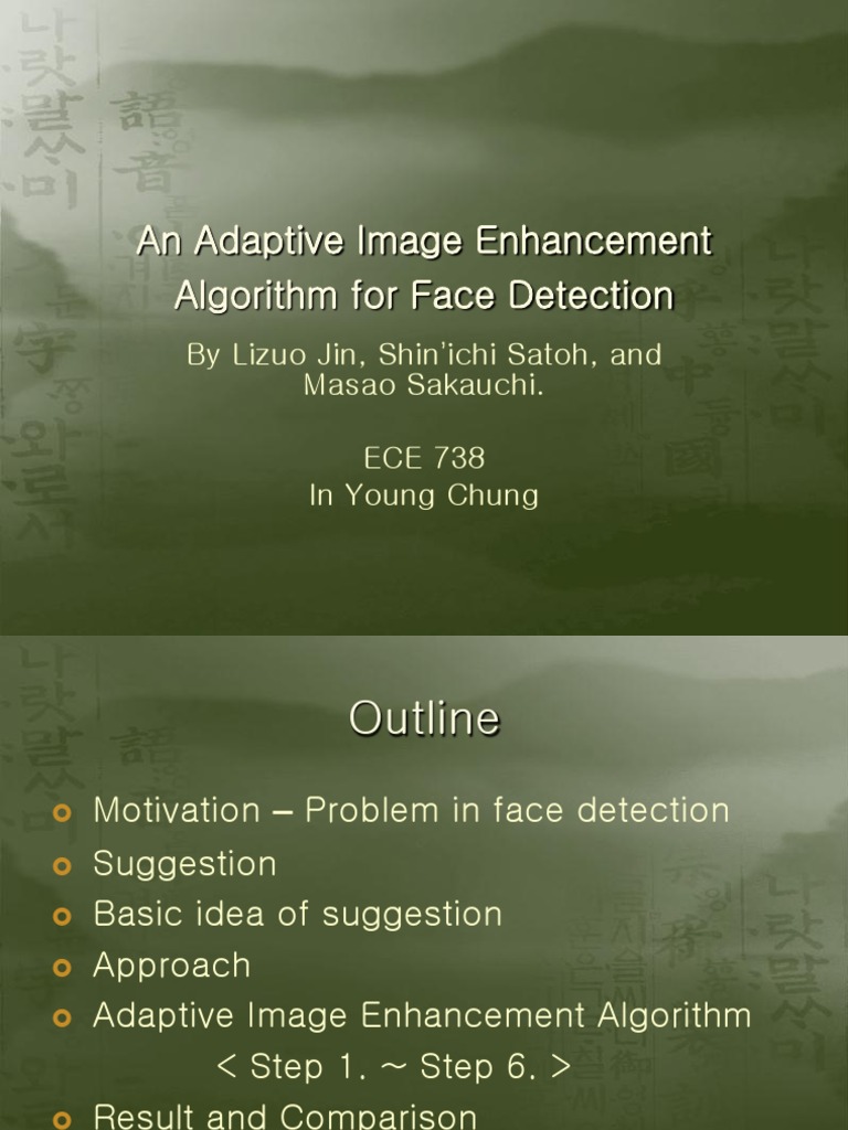 An Adaptive Image Enhancement Algorithm For Face Detection | Download Free PDF | Image Editing ...