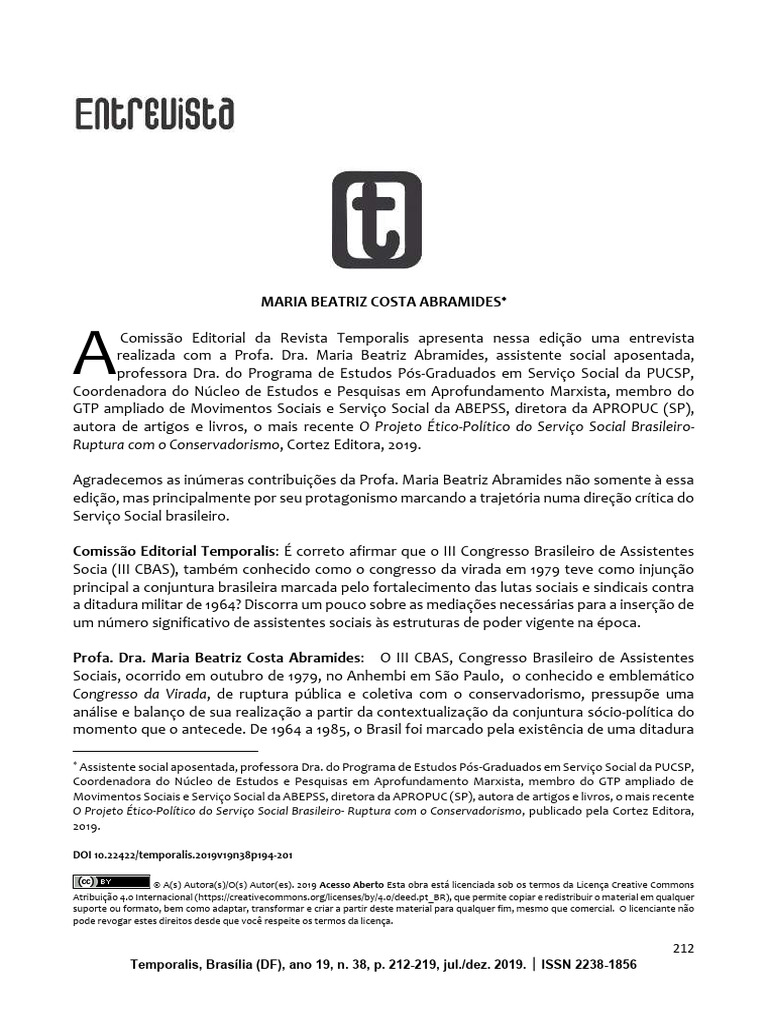 Entrevista Com A Profa Bia Abramides - PUC-SP | PDF | Sindicato | Trabalho social