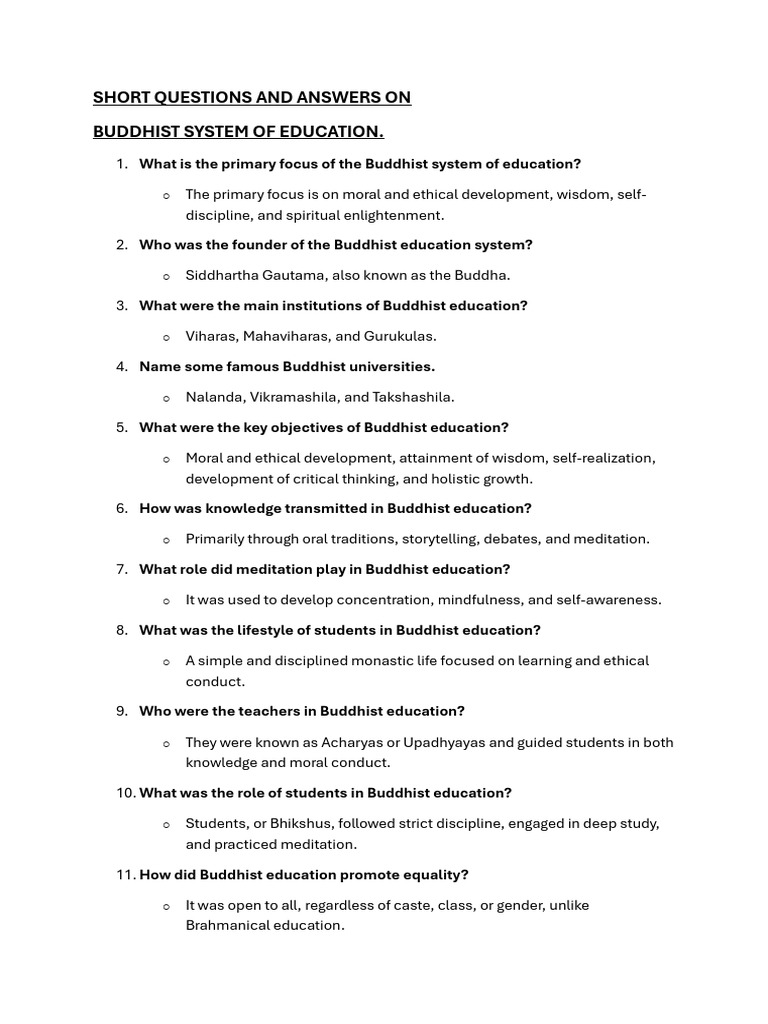 Key Features of Buddhist Education | PDF | Meditation | Nirvana