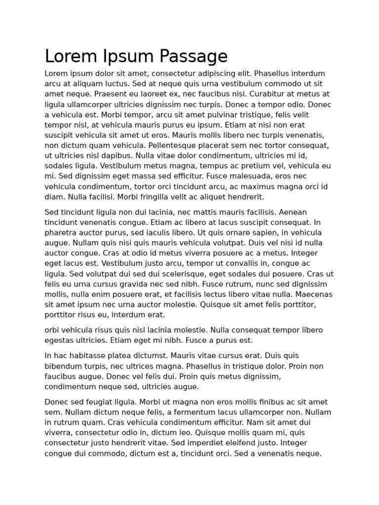 Lorem Ipsum Passage | PDF