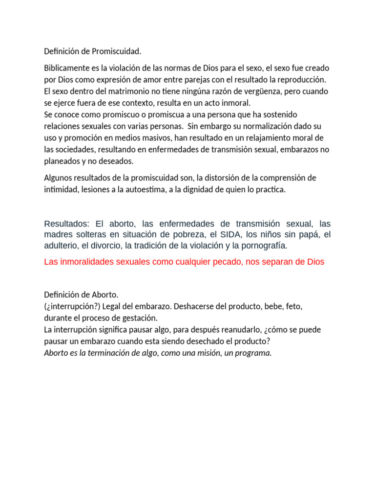 Definición de Promiscuidad | PDF