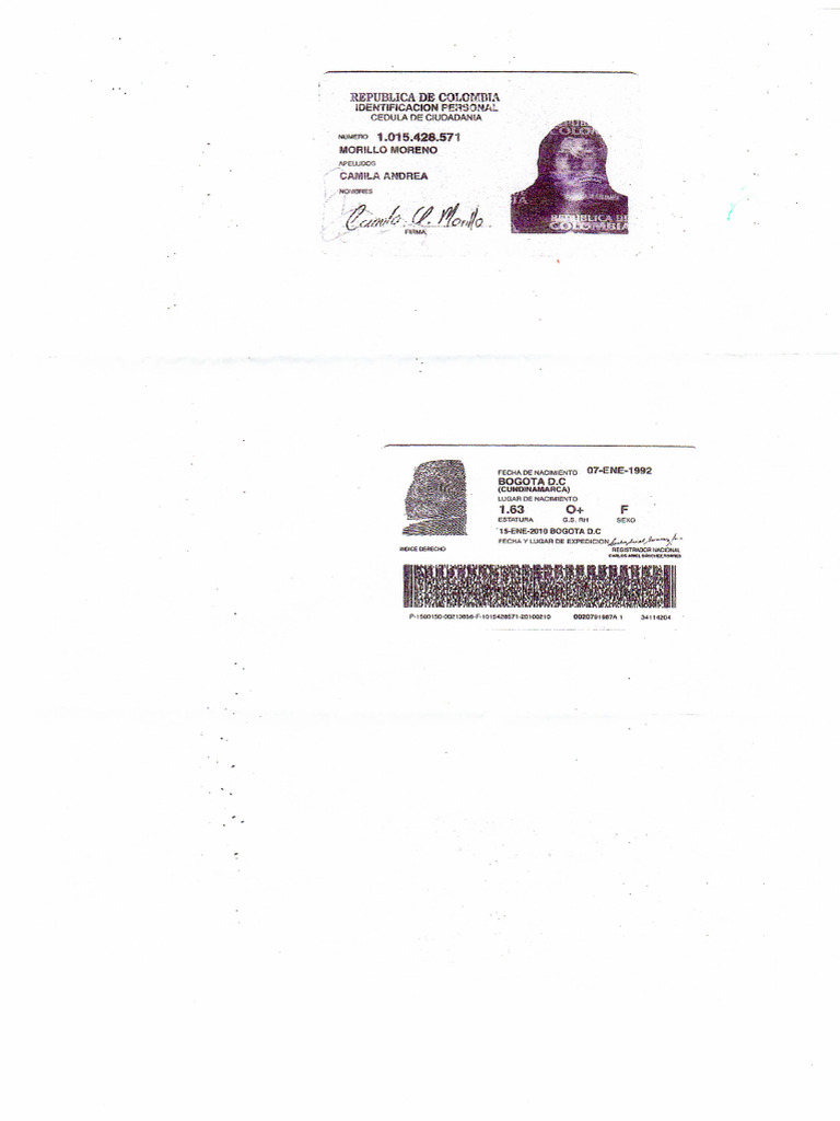 Cedula Camila Morillo | PDF