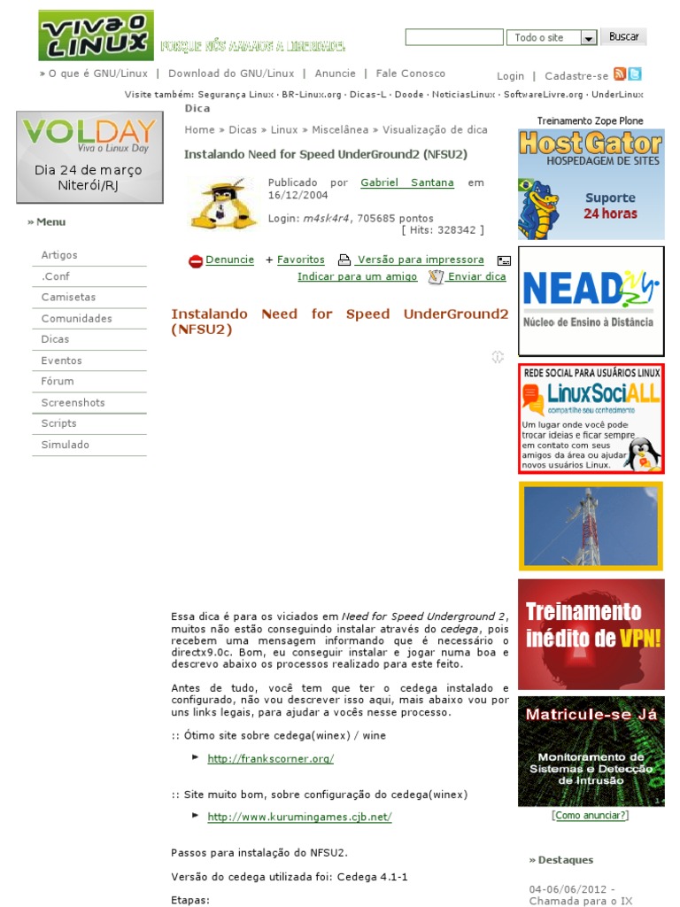 Linux - Instal An Do Need For Speed Underground 2 (NFSU2) (Dica ...