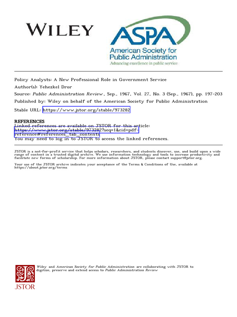 Policy Analysts in Government Service | PDF | Decision Making | Policy ...