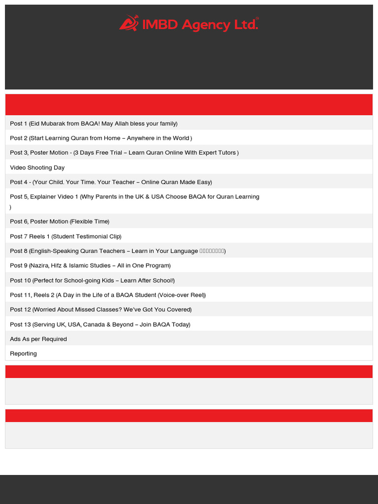 R&D For Imbd Agency LTD Jun 2025 | PDF | Mass Media