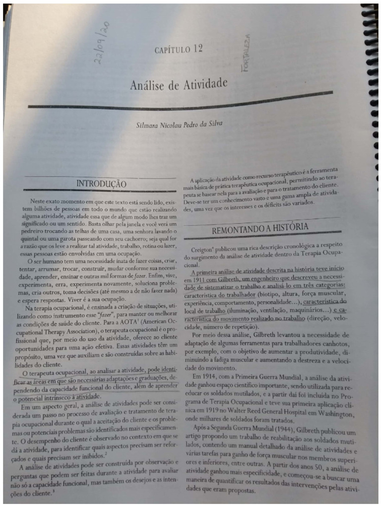 Análise Da Atividade - Cap 12 Cavalcanti | PDF