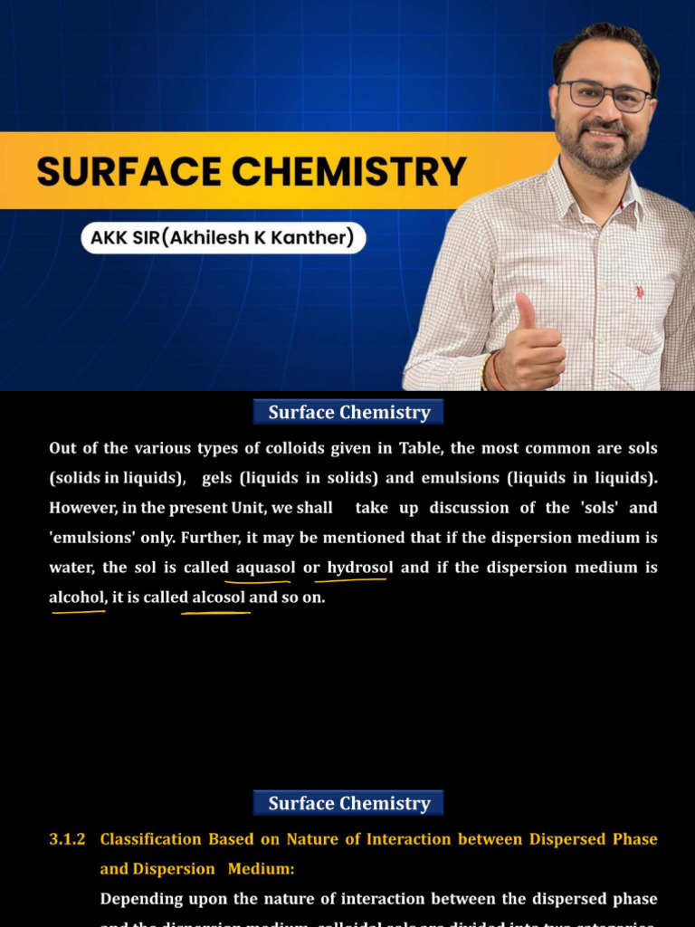 HACKHEIST @TEAM OPTECH Surface Chemistry L 02 Class Notes Colloids | PDF