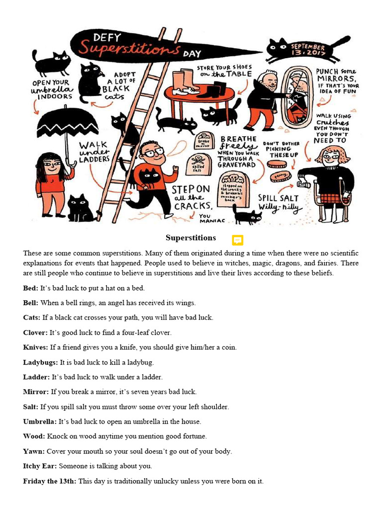 Conversation Superstition Worksheet | PDF