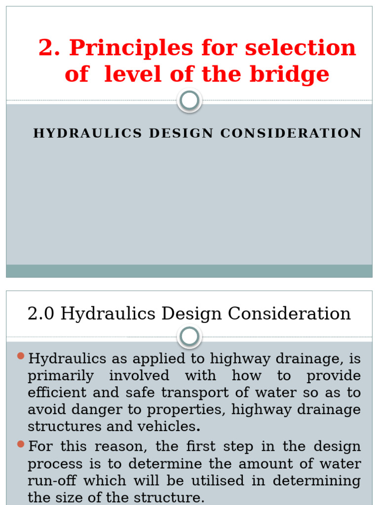 Lecture 2-Principles For Selection of Level of The Bridge | PDF | Earth ...