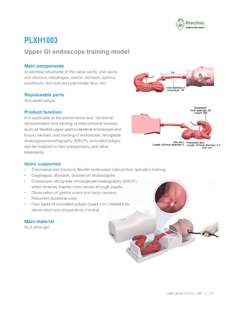 plxh1003 Upper Gi Endoscope Training Model | PDF
