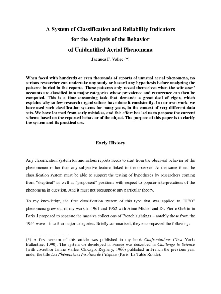 UFO Classification & Analysis System | PDF | Unidentified Flying Object ...