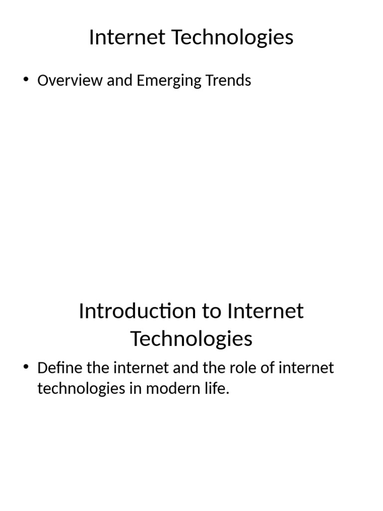 Internet Technologies Presentation | PDF