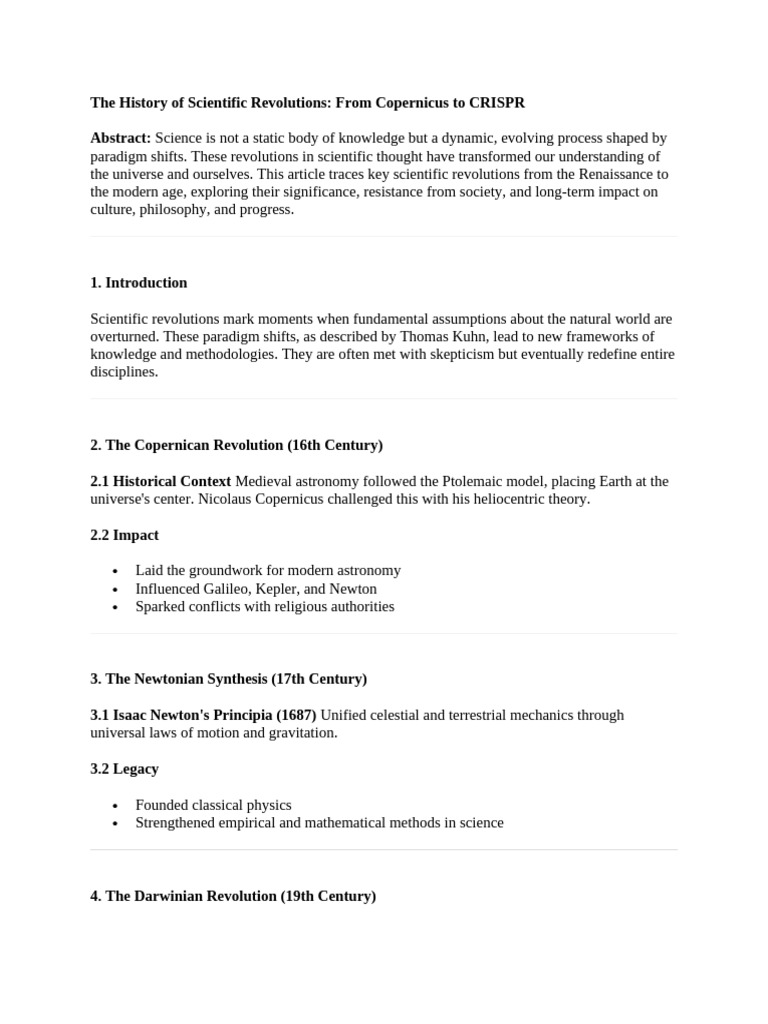 Key Scientific Revolutions Explained | PDF | Science | Scientific ...
