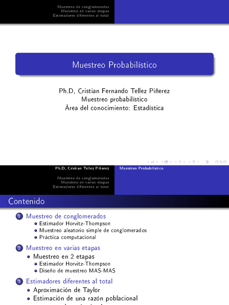 Muestreo Probabilístico y Conglomerados | PDF | Muestreo (Estadísticas ...