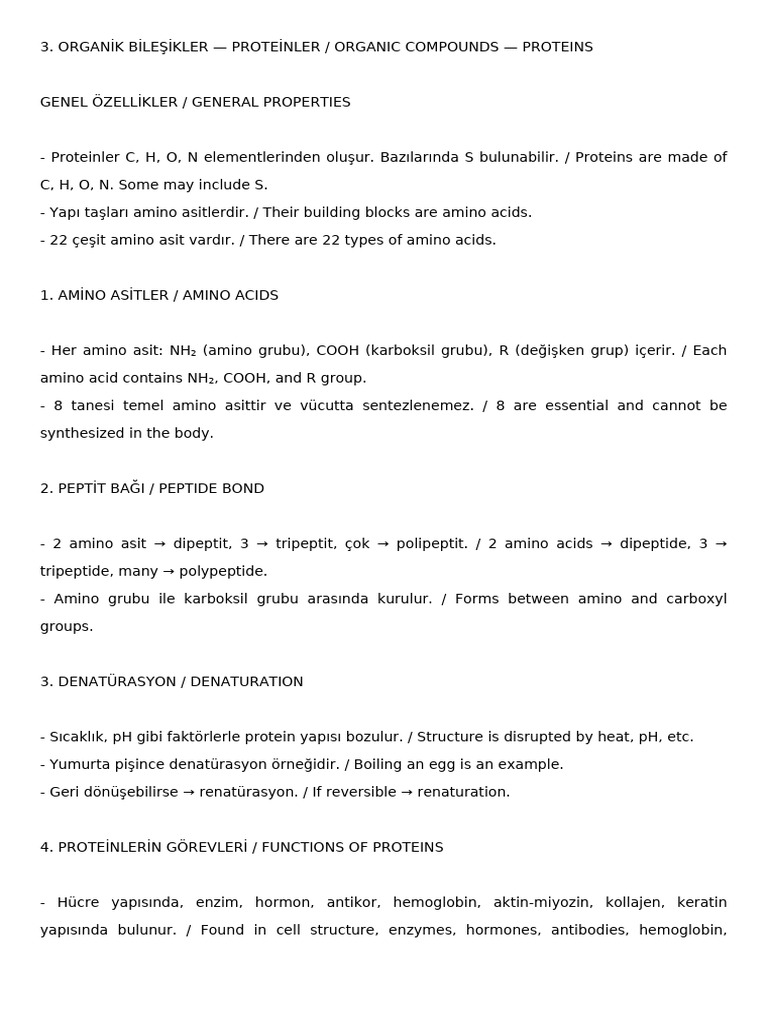 Proteinler Yapilar Bilingual | PDF