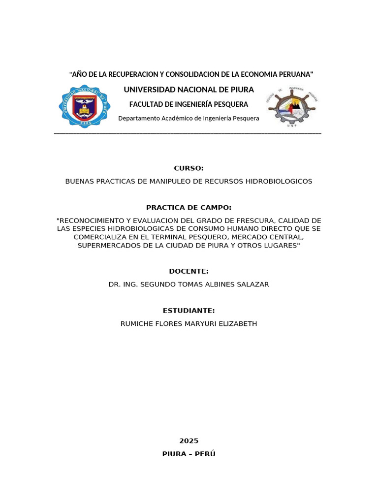Informe Maryuri | PDF | Carne | Seguridad alimenticia